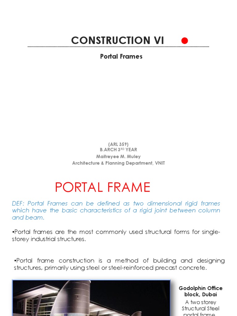 Portal Frames | PDF | Framing (Construction) | Roof