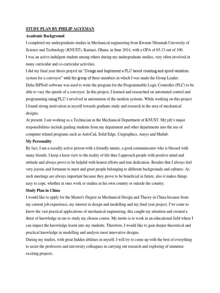 Master's Study Plan in Mechanical Design | PDF | Epistemology | Psychology