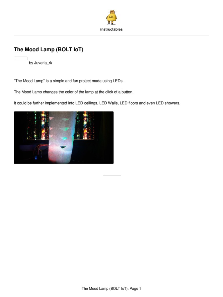 The Mood Lamp BOLT IoT | PDF