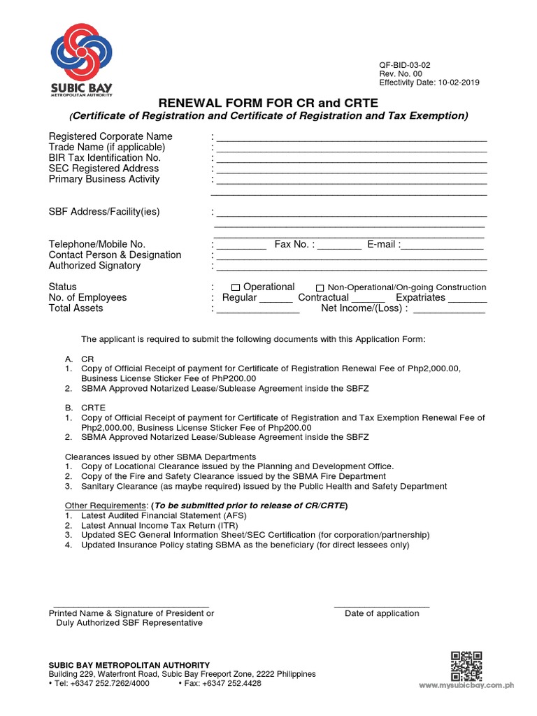 Renewal Form CR - CRTE 10-01-19 | PDF | Lease | Payments