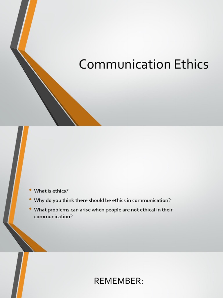 Communication Ethics | PDF | Integrity | Toleration