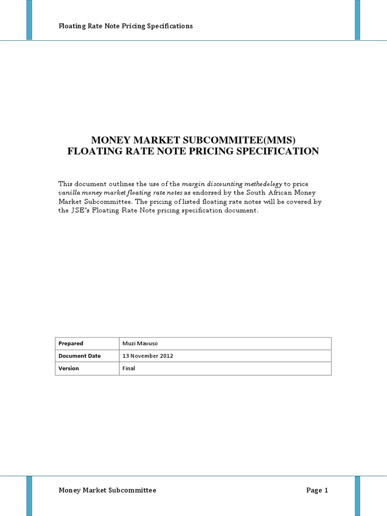 Floating Rate Note Pricing Guide | PDF | Discounting | Swap (Finance)