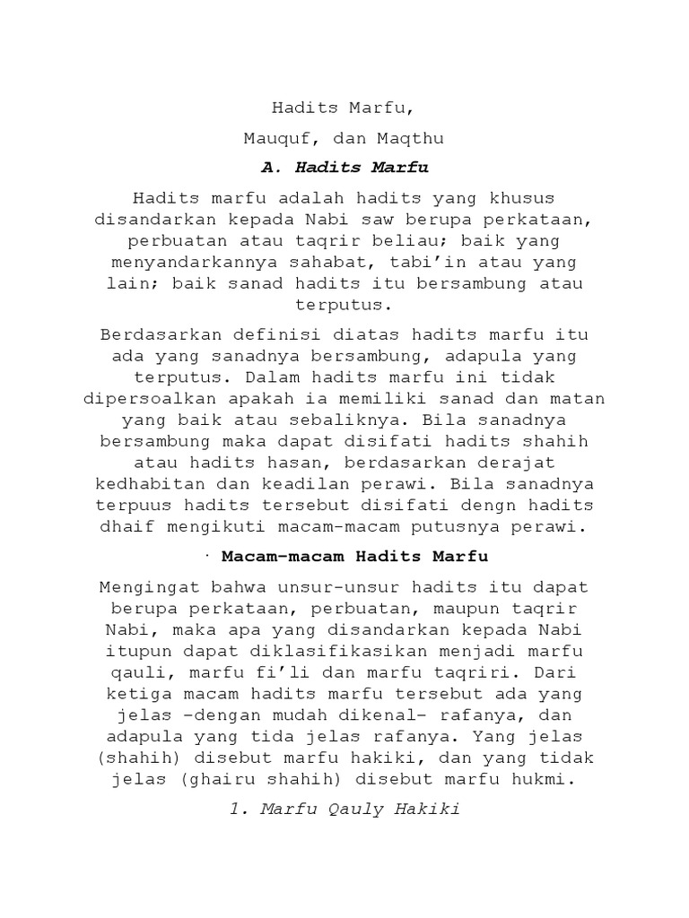 Hadis Marfu | PDF