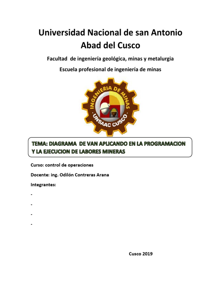 Diagrama de Van Aplicando en La Programacion y La Ejecucion de Labores ...