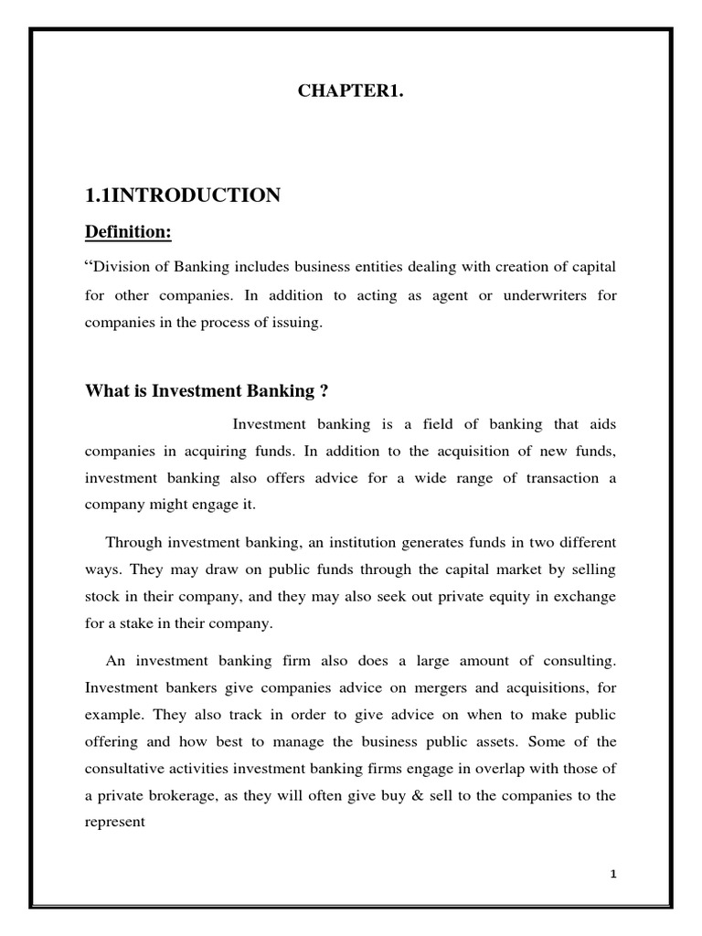 Investment Banking Evolution | PDF | Investment Banking | Investment Fund