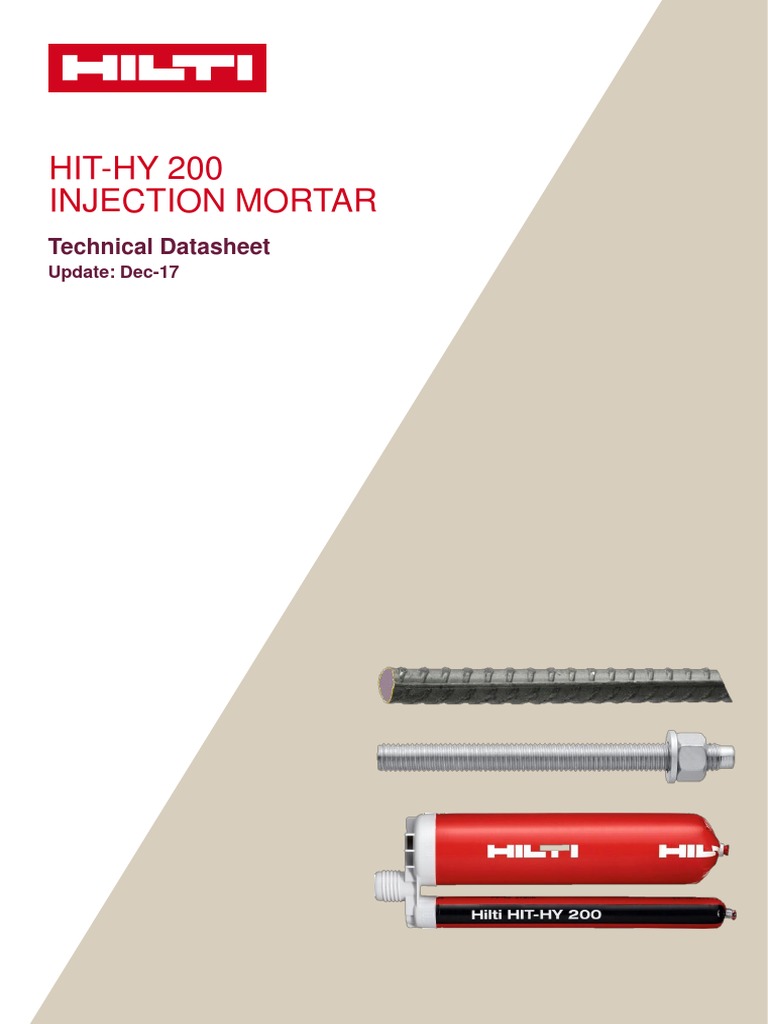Technical Data Sheet for HIT HY 200 Injectable Mortar in Concrete With ...