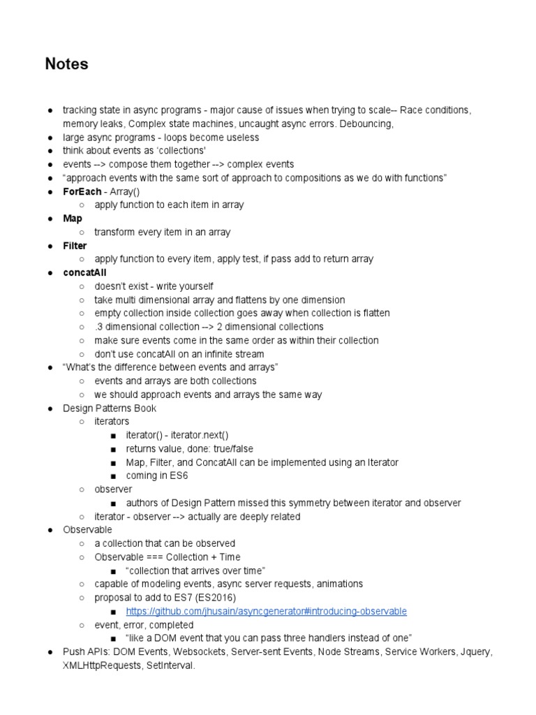 Notes Asynchronous Programming In Javascript With Rx Js Observables Pdf Download Free