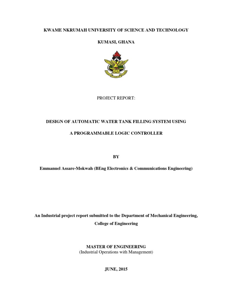 Automated Water Tank Filling System Design | PDF | Programmable Logic ...