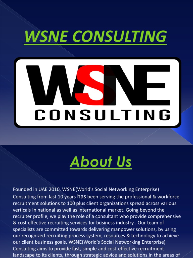 Wsne Consulting | PDF | Recruitment | Consultant