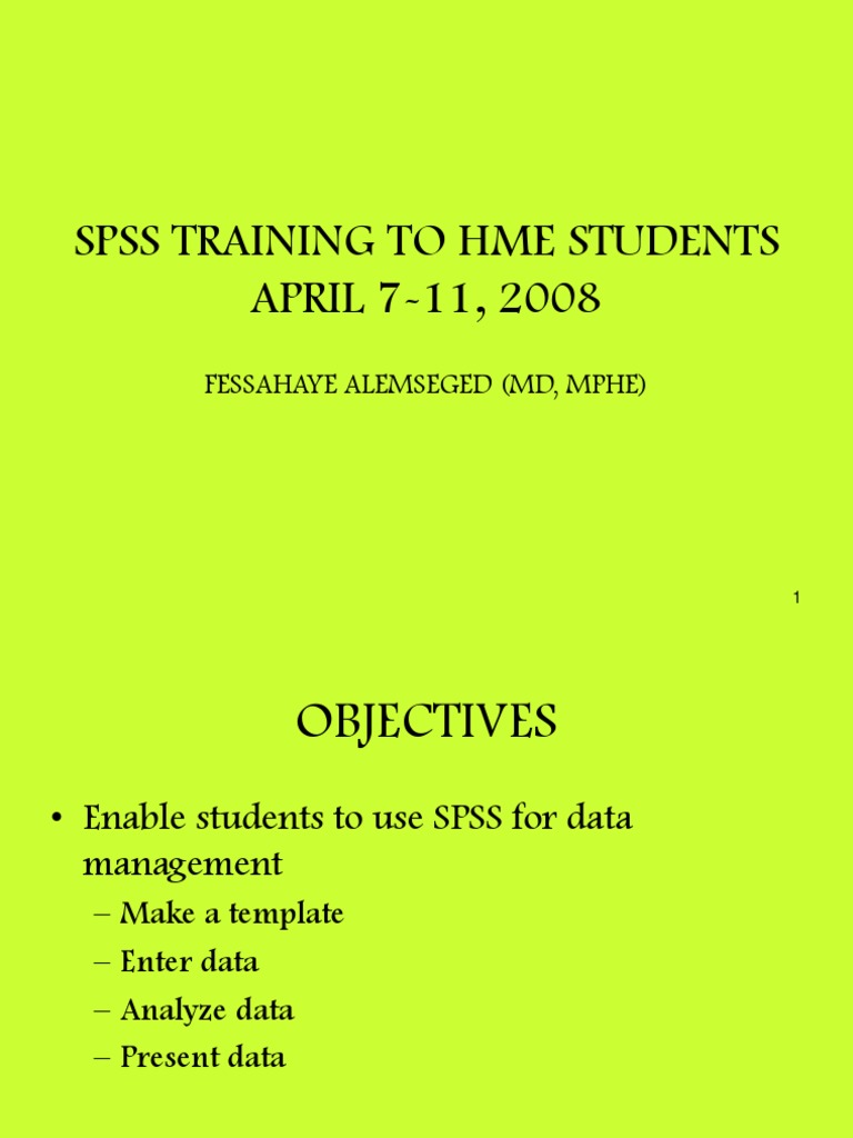 Spss Training | PDF | Spss | Spreadsheet