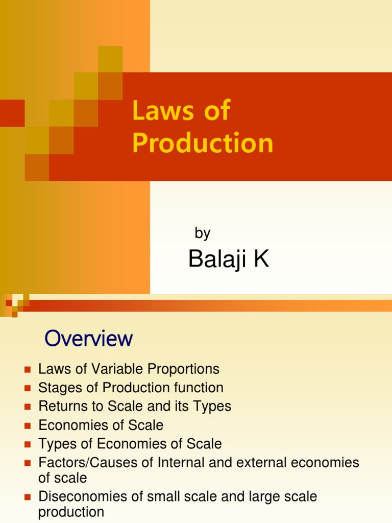 Laws-of-Production (Economics) | PDF | Economies Of Scale | Production ...