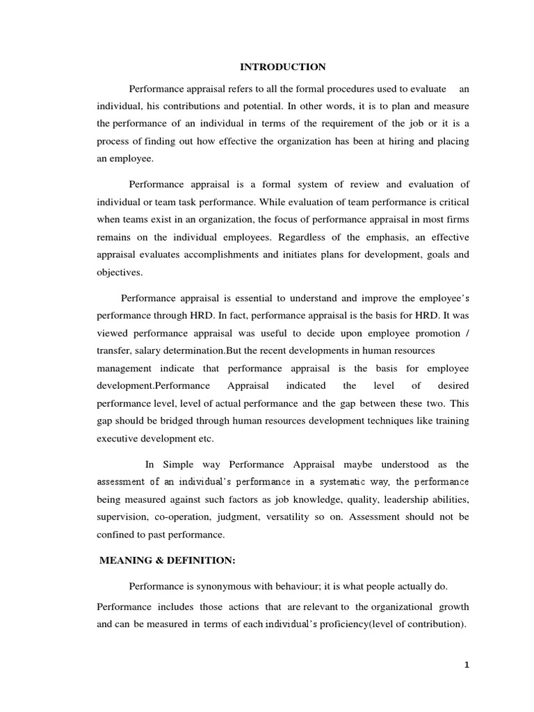 Performance Appraisal - Final | PDF | Performance Appraisal | Employment
