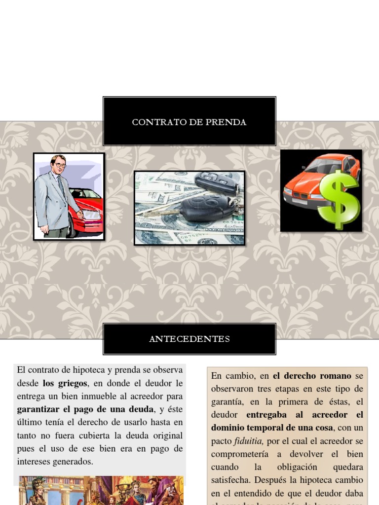 Presentacion de Contrato de Prenda | PDF | Pagos | Derecho civil ...