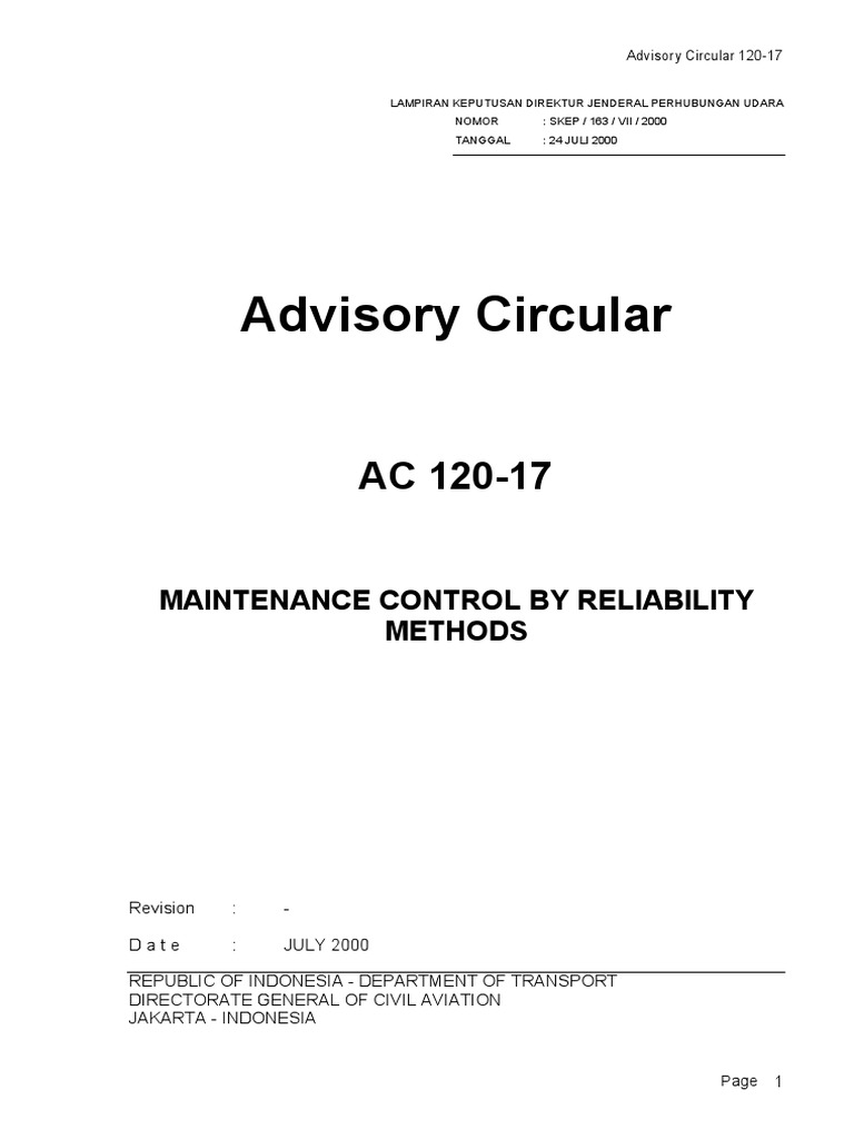 Maintenance Control via Reliability Methods | PDF | Reliability ...