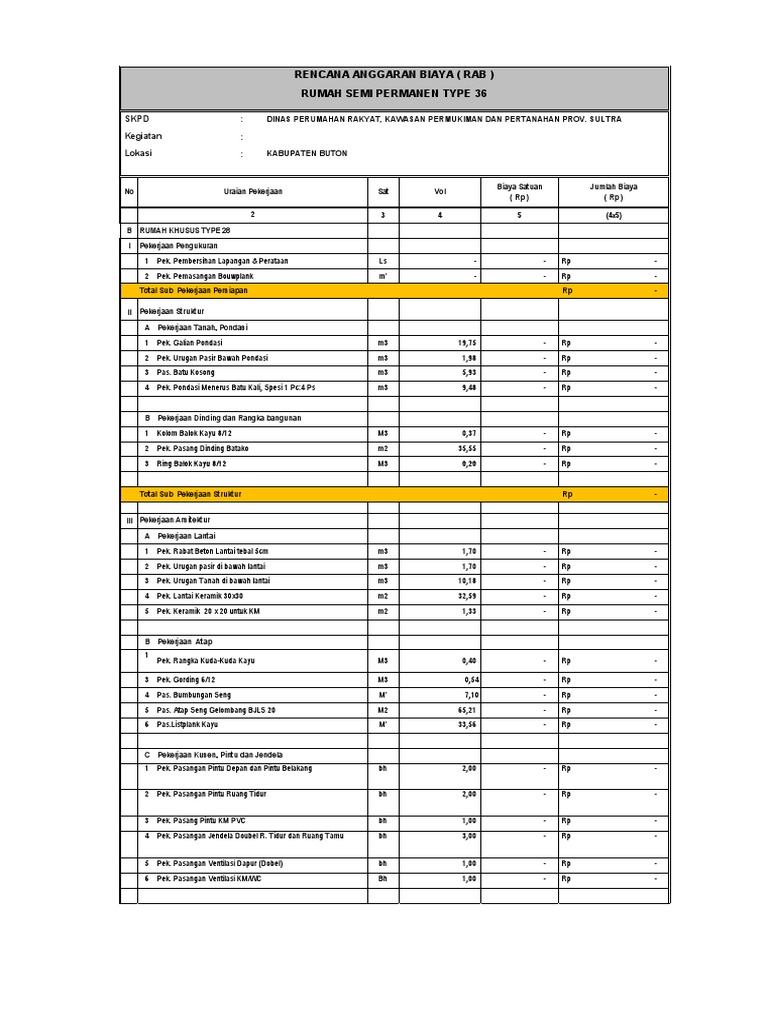Rab Rumah Type 36 Buton Edit | PDF