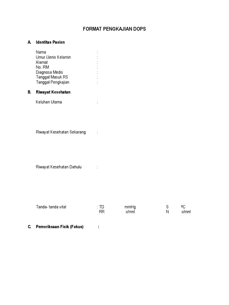 Format Pengkajian Dops | PDF
