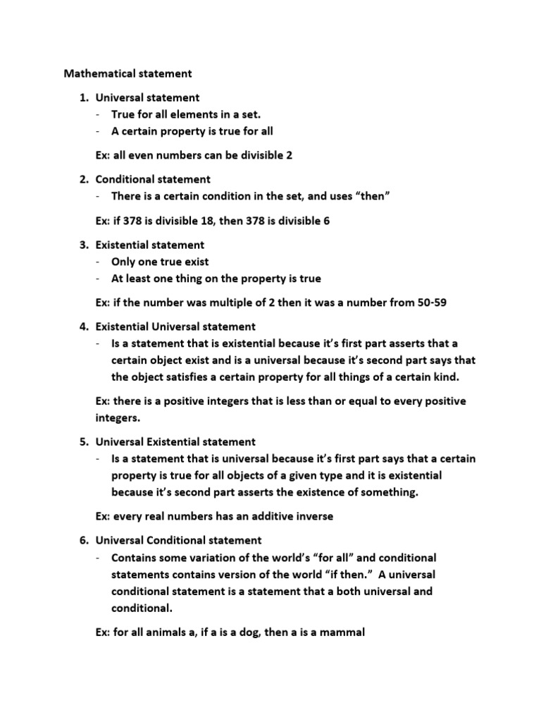 Mathematical Statement | PDF