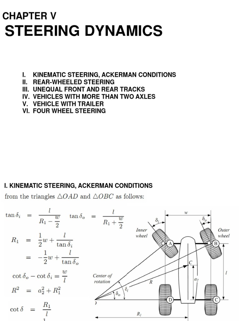Chapter V - Steering Dynamics | PDF | Steering | Axle