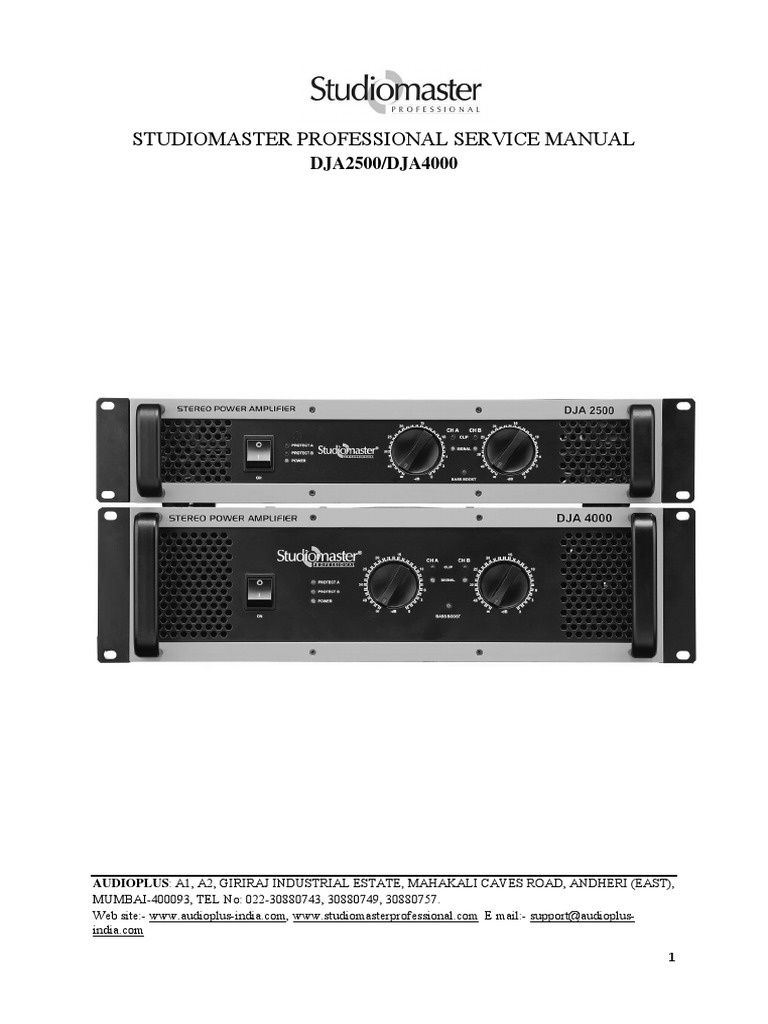 Dja2500 - 4000 Service Manual PDF | PDF | Equalization (Audio) | Amplifier