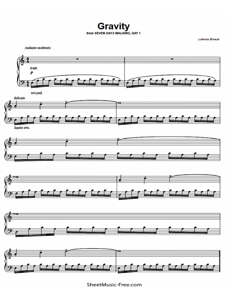 Gravity Sheet Music Ludovico-Einaudi PDF | PDF