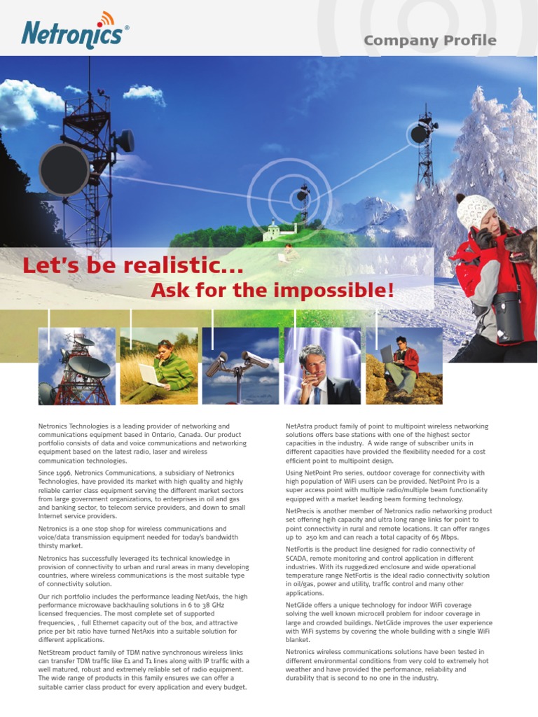 Netronics - Company Profile PDF | PDF | Internet Access | Wi Fi