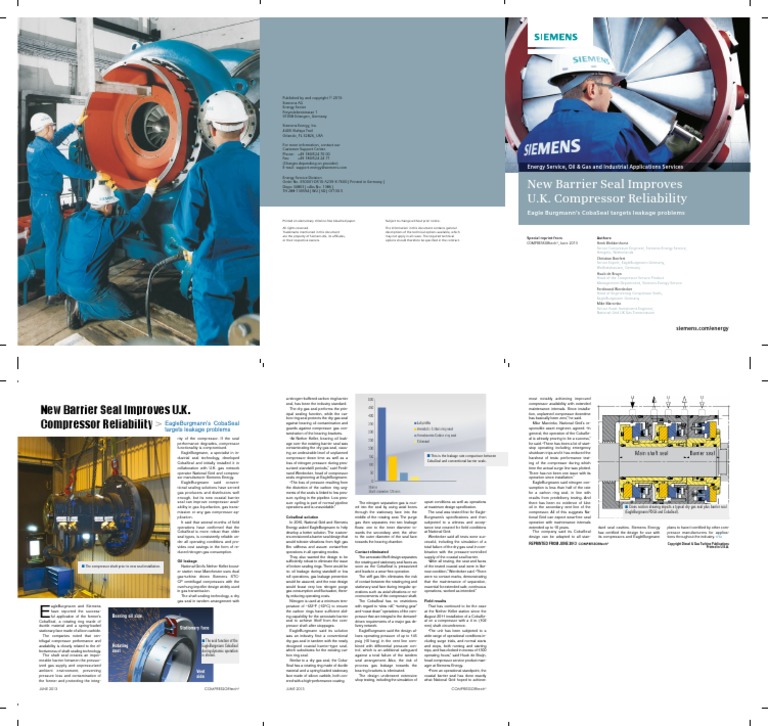 New Barrier Seal Improves U.K. Compressor Reliability | PDF | Gas ...
