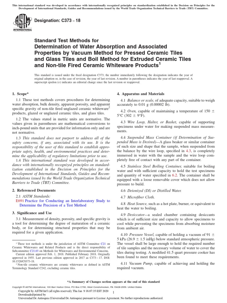 C373.22947 Absorción Agua | PDF | Pressure | Density