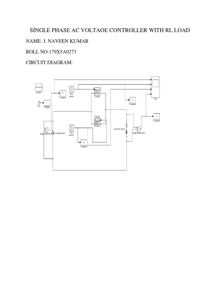 Single Phase Ac Voltage Controller With RL Load | PDF | Alternating Current | Amplitude