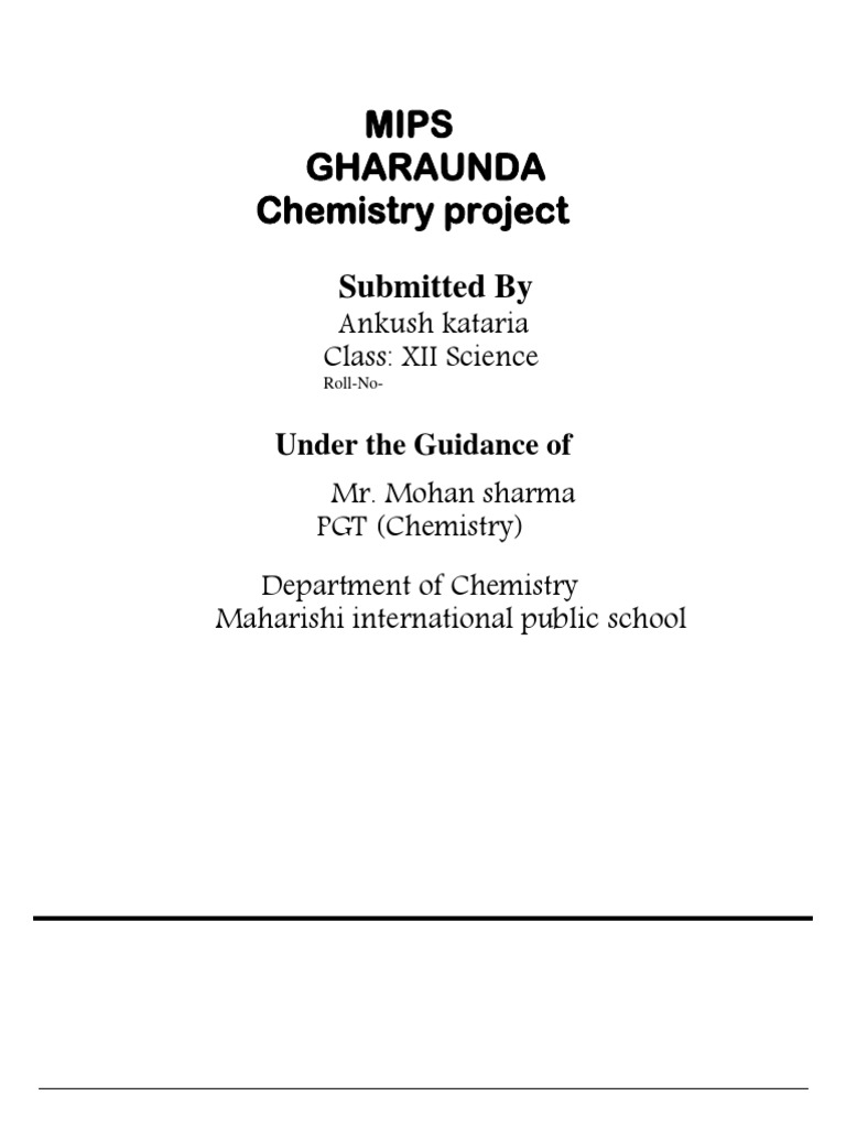 Chemistry Project Class 12 PDF | PDF | Digestion | Physical Sciences