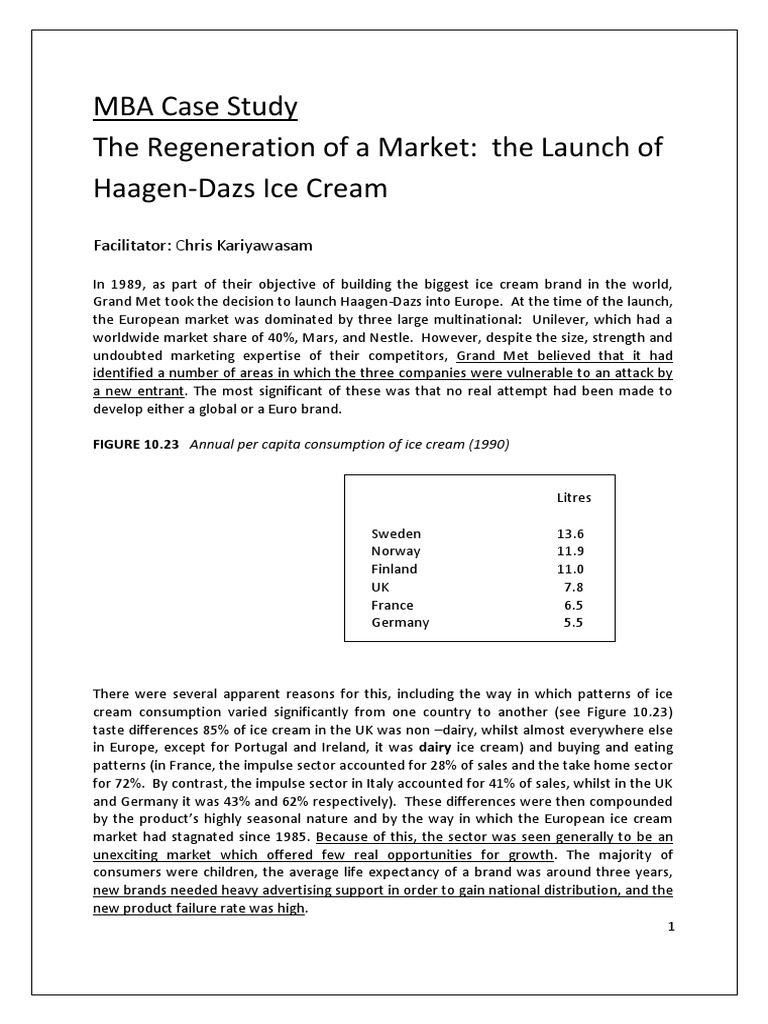 Case Study Ice - Cream Haagan-Daz | PDF | Retail | Brand