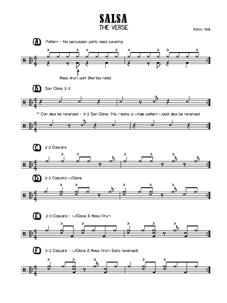 Salsa Clave Patterns and Techniques | PDF | Central American Music ...