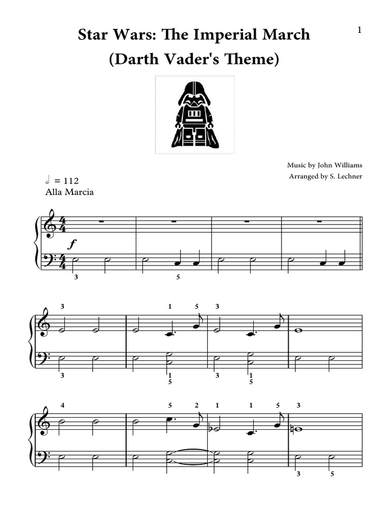 Star Wars Imperial March Big Note Easy Piano in E Minor PDF | PDF | Leisure