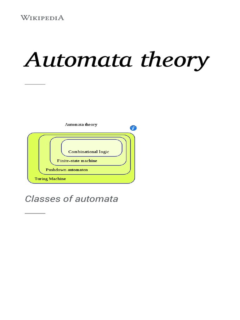 Automata Theory | Download Free PDF | Automata Theory | Applied Mathematics