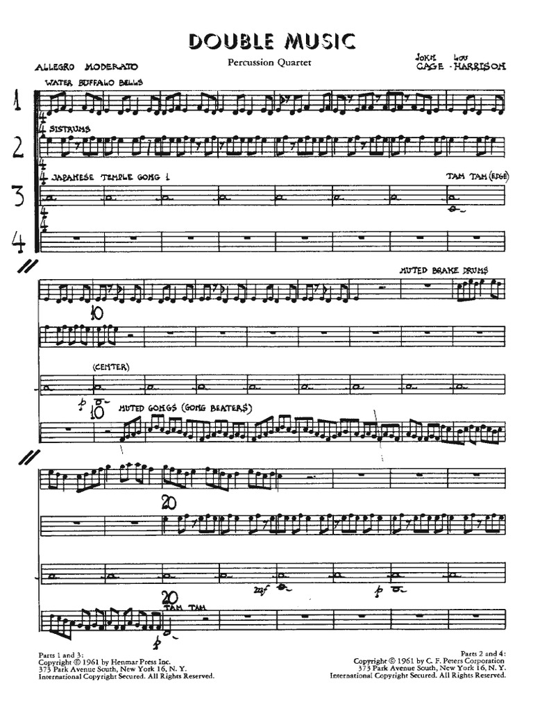 Double Music For Percussion Quartet | PDF