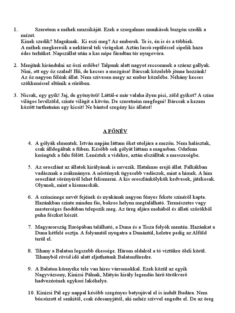 Tollbamondás 3.oszt. | PDF