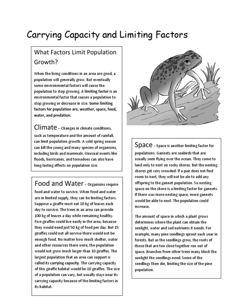 Limiting Factors in Population Growth | PDF | Frog | Predation