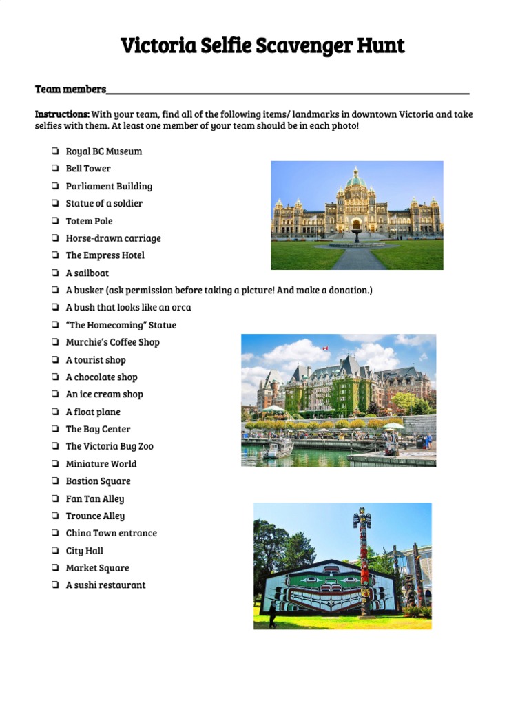 Downtown Victoria Scavenger Hunt | PDF