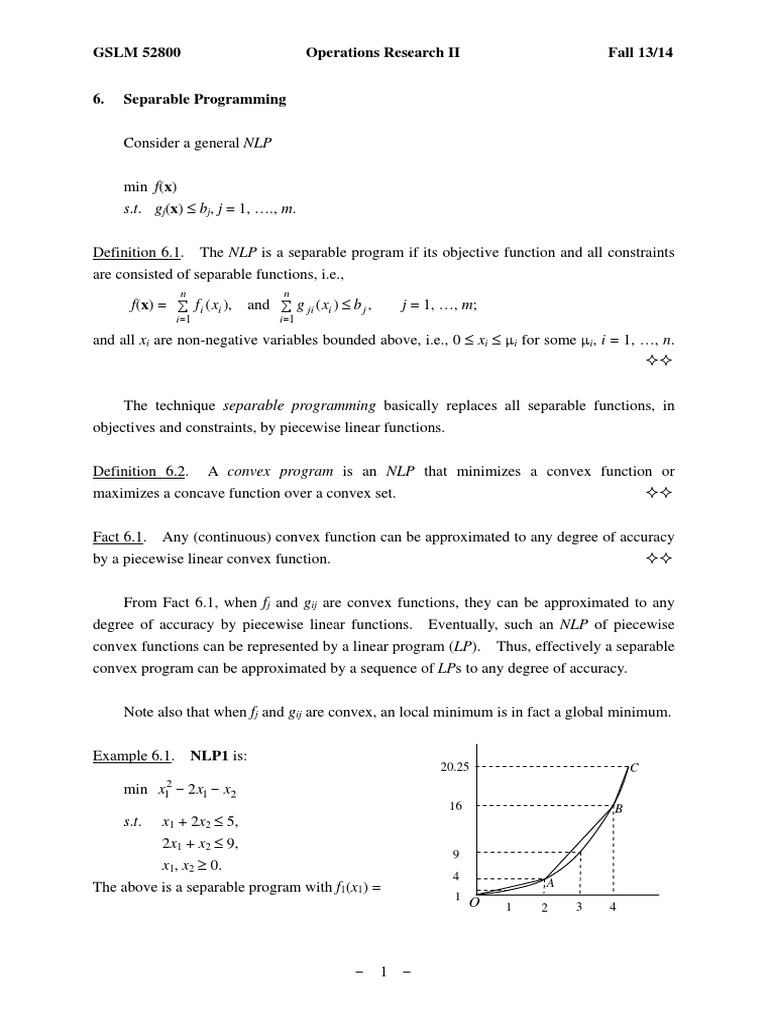 Separable Programming | PDF | Linear Programming | Mathematical Optimization