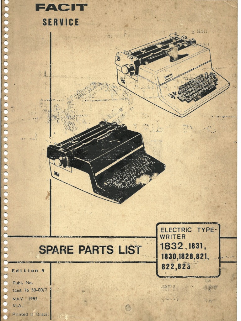 Typewriter-Facit 1832 1831 1830 1828 | PDF | Typewriter | Machines