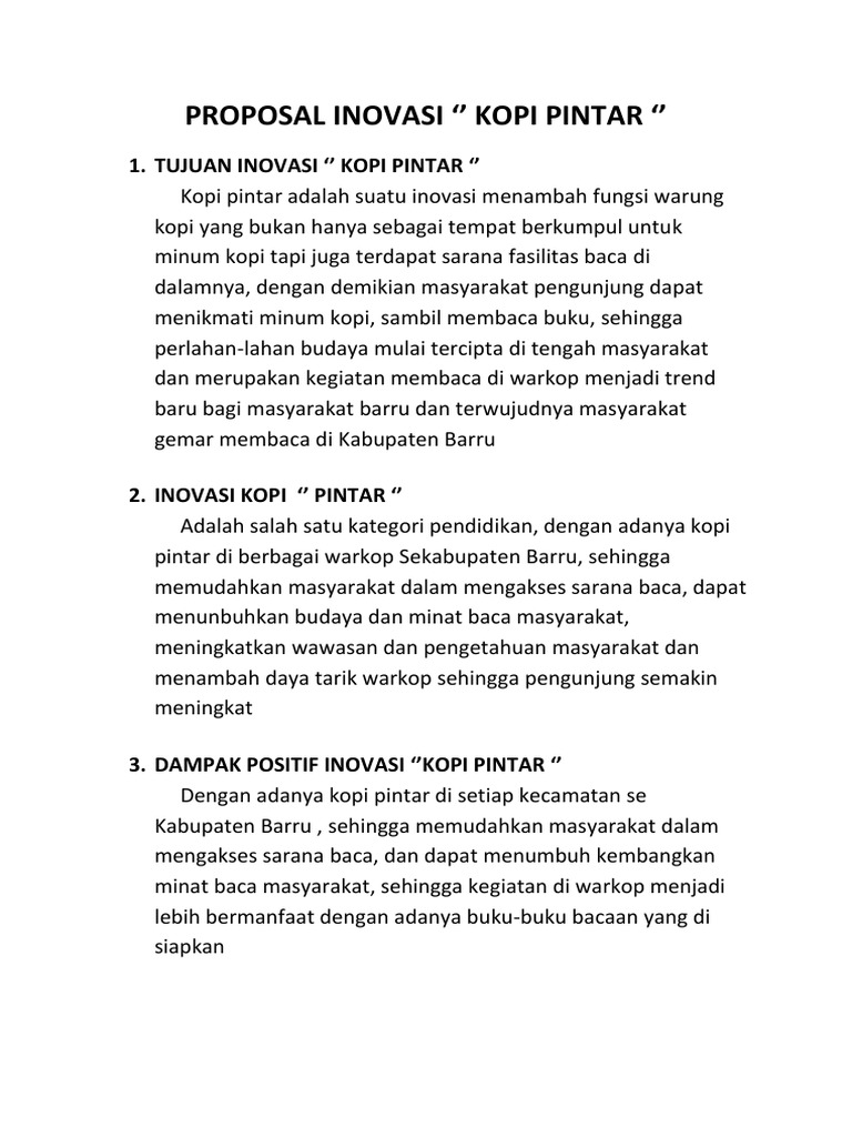 Proposal Inovasi | PDF