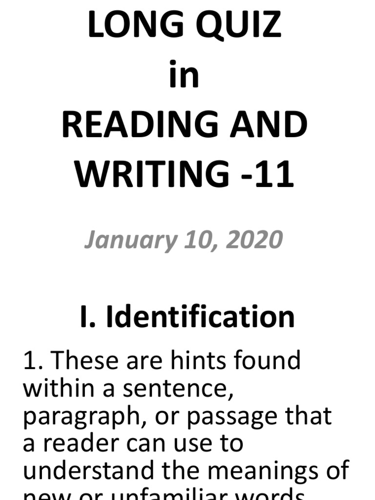 Long Quiz | PDF | Nature