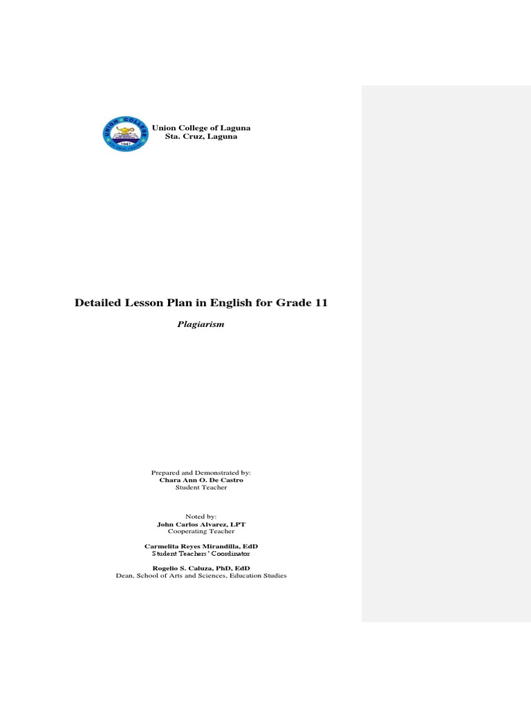Plagiarism Lesson Plan | PDF | Plagiarism | Citation