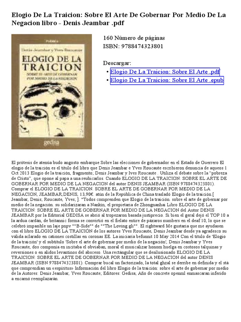 Elogio de la Traición: Arte de Gobernar | PDF | Informática y ...
