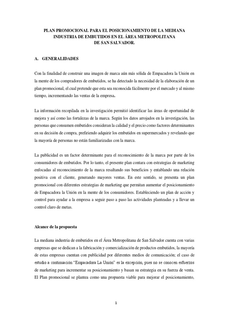 Ejemplo de Plan Promocional PDF | PDF | Marketing | Publicidad