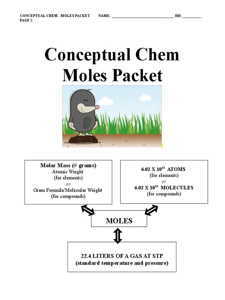 Moles Packet | PDF | Mole (Unit) | Molecules