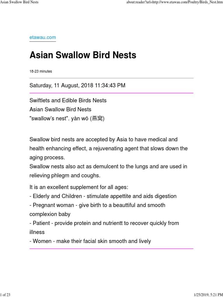 Asian Swallow Bird Nests | PDF | Hazard Analysis And Critical Control ...