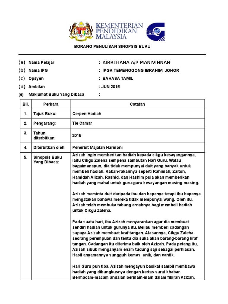 Sinopsis Buku (BM) Kirthy 2 | PDF