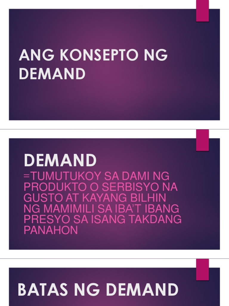 Ang Konsepto NG Demand | PDF