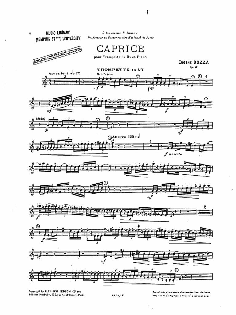 Bozza - Caprice 1 | PDF