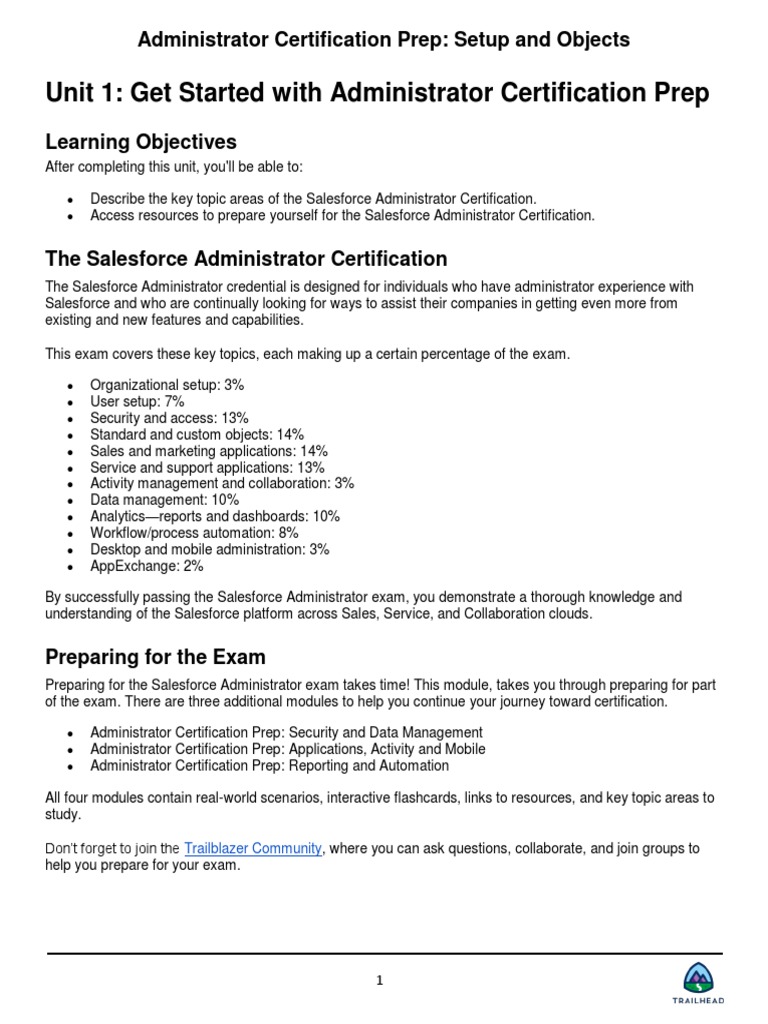 Salesforce Admin Certification Prep | PDF | Salesforce.Com ...